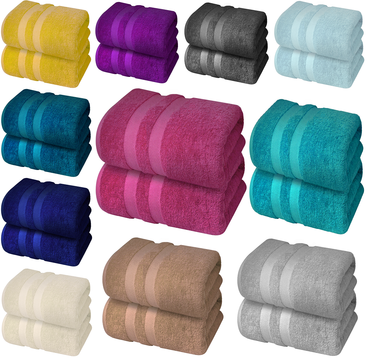 The Ultimate Comfort: 2-Piece Extra Large Jumbo Bath Sheets – 100% ...